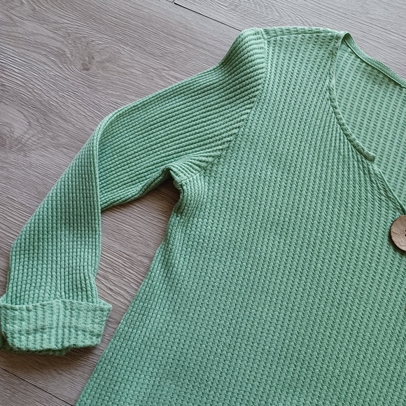 Fenini | Tops | Fenini Waffle Knit 34 Length Sleeve 0cotton Top W Wood ...